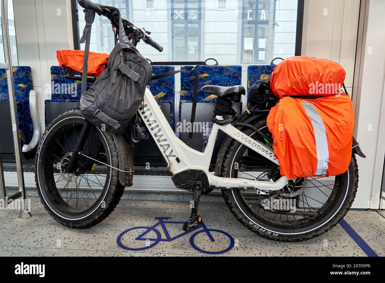 Goslar, Germany, March 5, 2024: Heavily loaded electric fat bike in ...