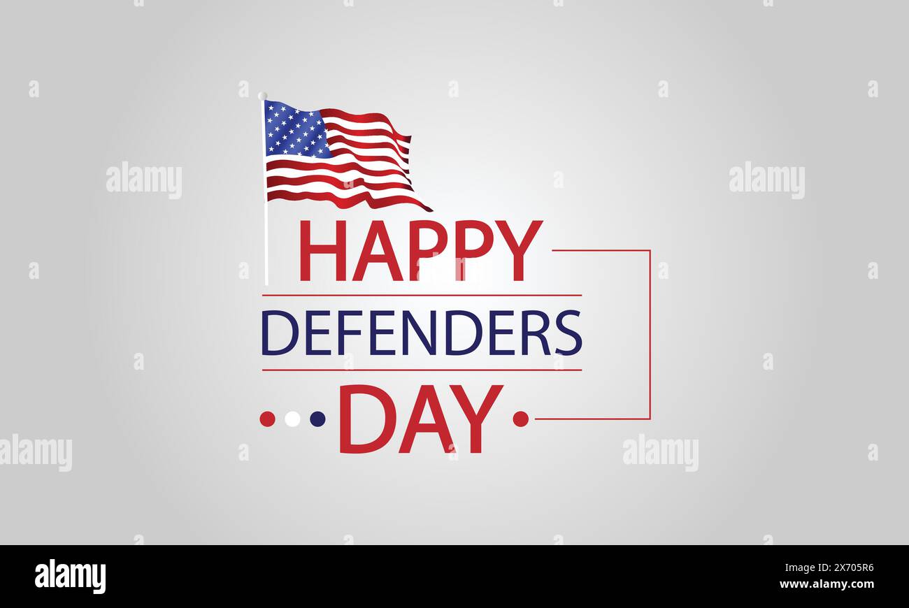 Celebrate Defenders Day in Style with American Flag Text Stock Vector ...