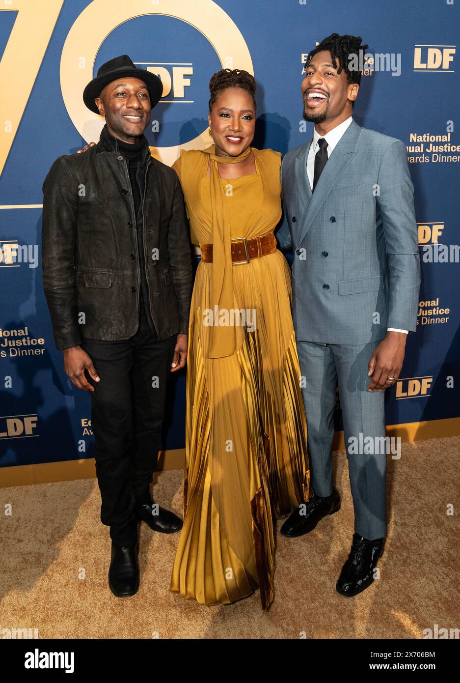 New York, USA. 16th May, 2024. Aloe Blacc, Janai Nelson and Jon Batiste ...