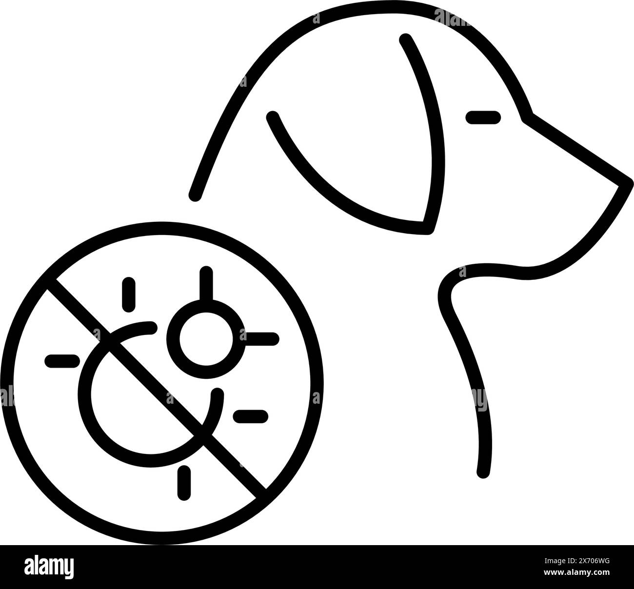 Dog and pest control symbol. Pet insecticide. Pixel perfect vector icon ...