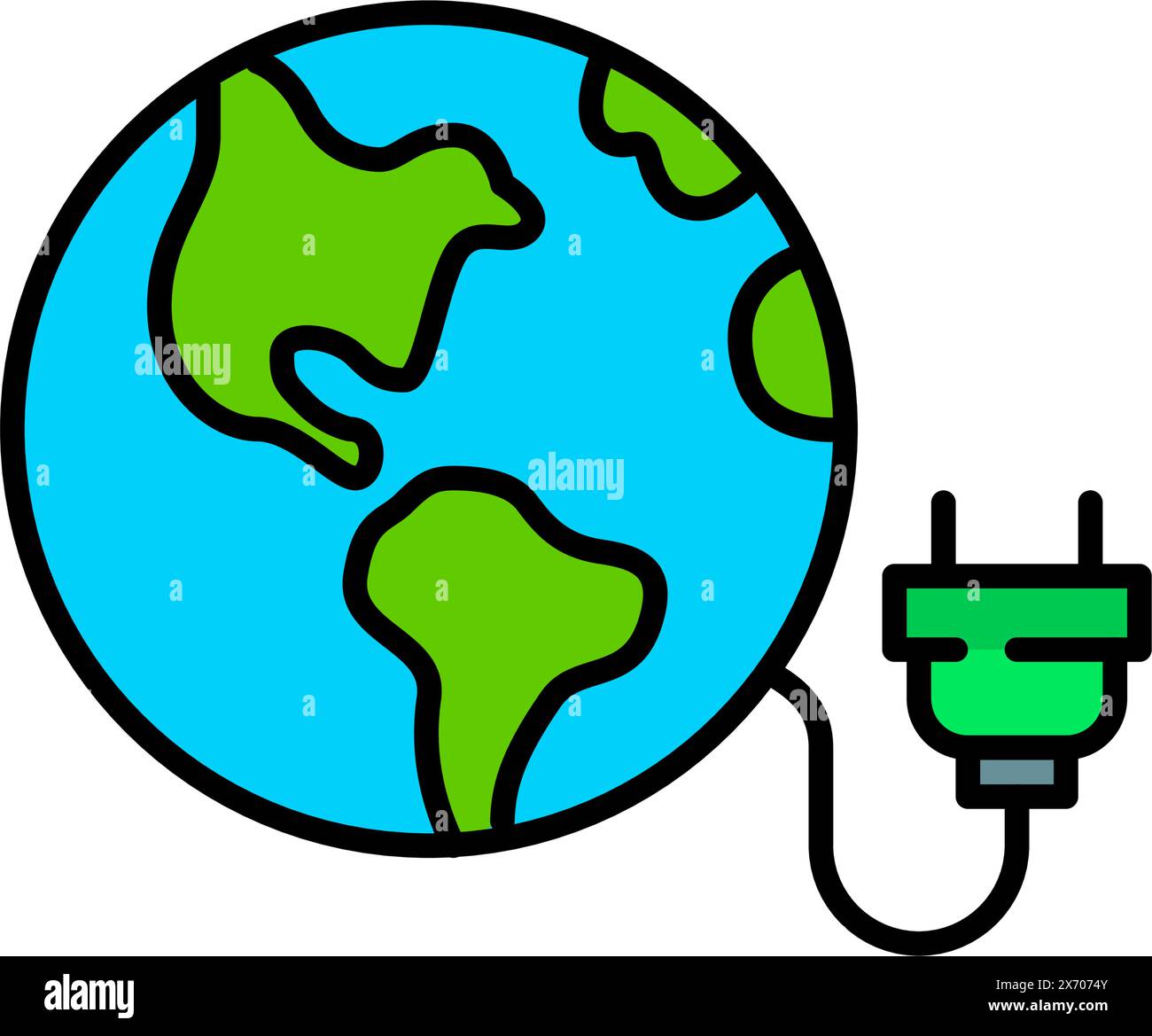 Renewable energy, green sources. Global ecosystem. Earth and plug ...