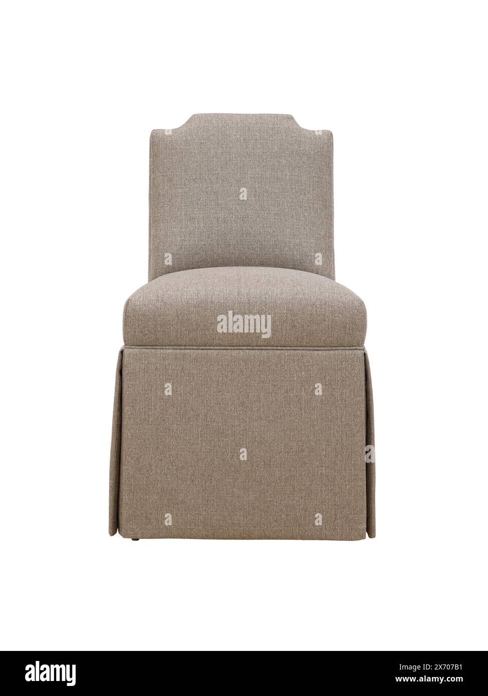 cut out fabric armchair soft cushion with wood leg isolated on white ...