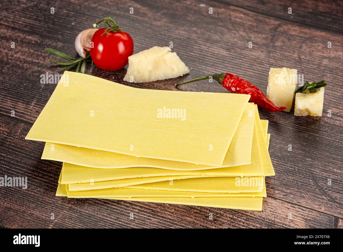 Uncooked raw Lasagna dry sheets for bake Stock Photo - Alamy