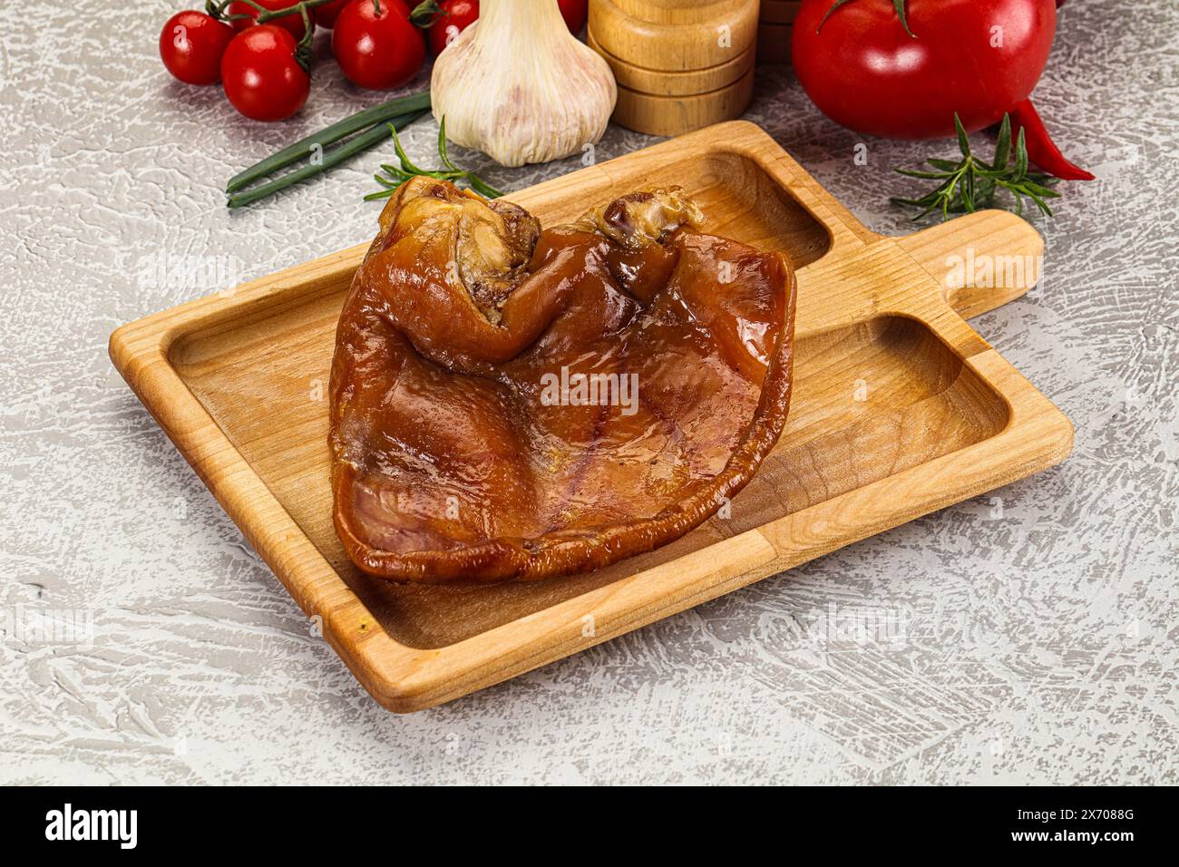 Chinese cuisine - Smoked pork ear snack appetizer Stock Photo - Alamy