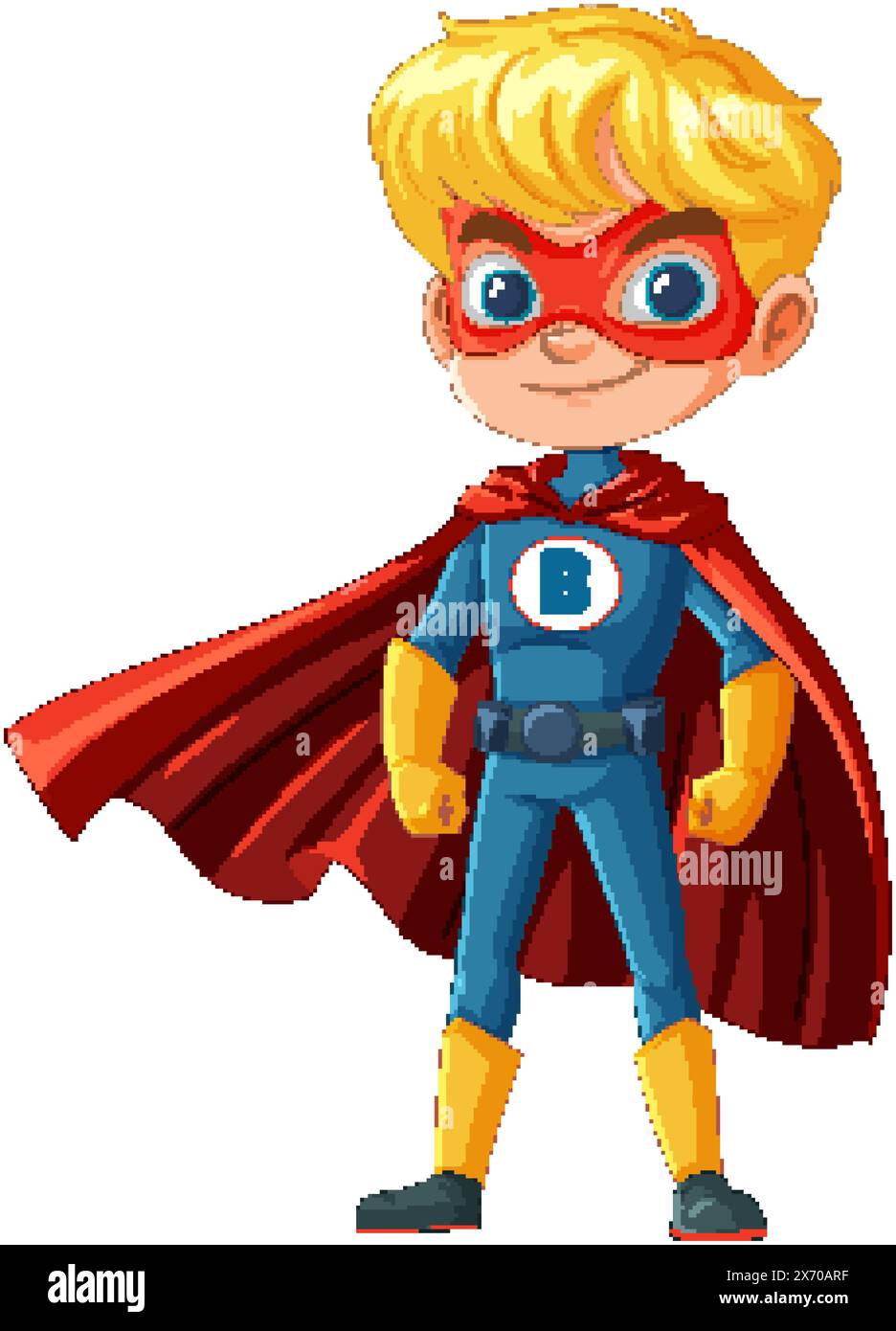 Cartoon of a boy dressed as a superhero Stock Vector Image & Art - Alamy