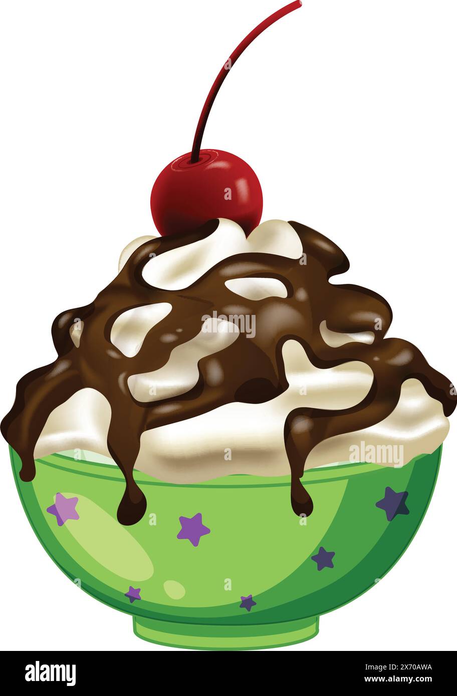 Vector illustration of a tasty ice cream sundae Stock Vector Image & Art - Alamy