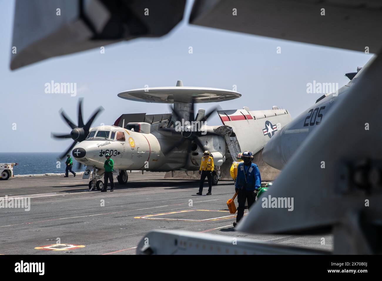May 4, 2024 - At Sea - An E-2C Hawkeye, attached to Airborne Command ...