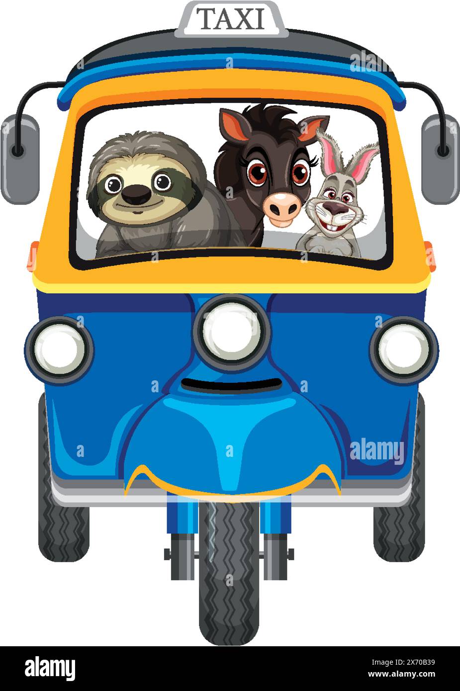 Vector illustration of diverse animals in a taxi Stock Vector Image ...