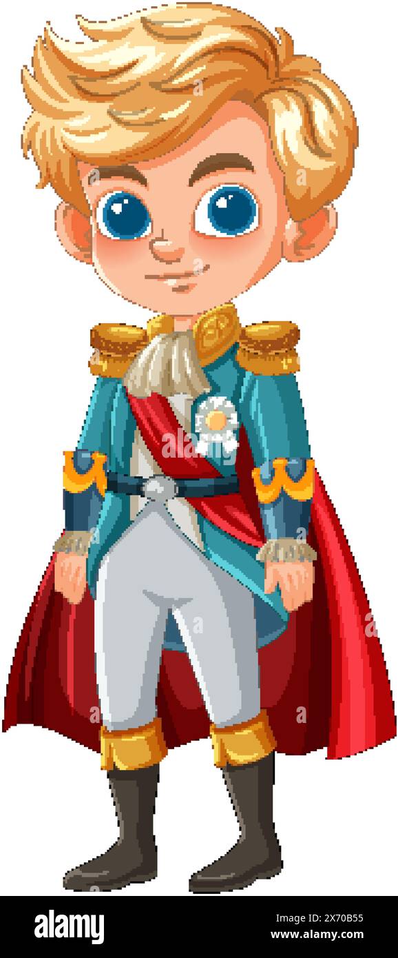 Vector illustration of a young prince in regal costume Stock Vector ...