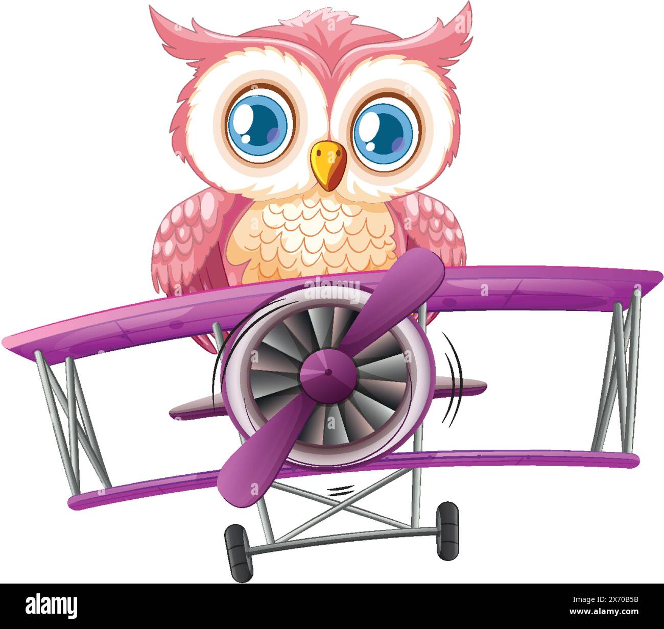 Cartoon owl flying a vibrant purple airplane Stock Vector Image & Art ...