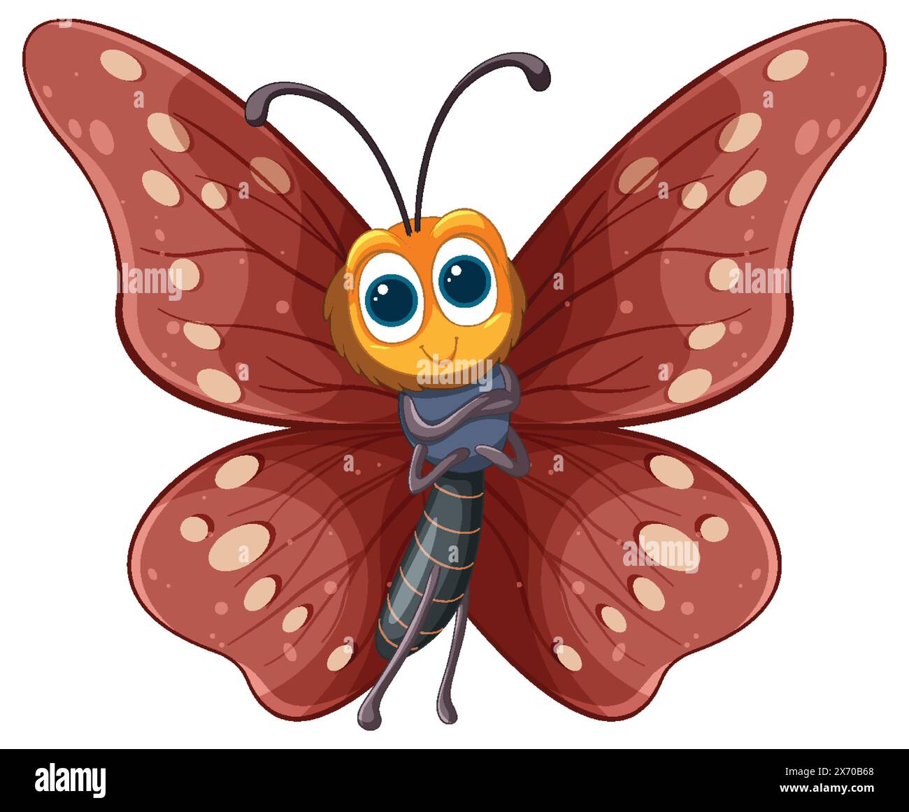 Colorful, friendly butterfly with big eyes Stock Vector Image & Art - Alamy