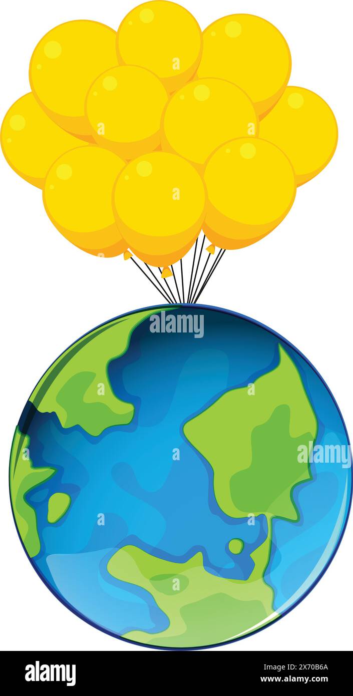 Colorful balloons carrying a stylized Earth Stock Vector Image & Art ...