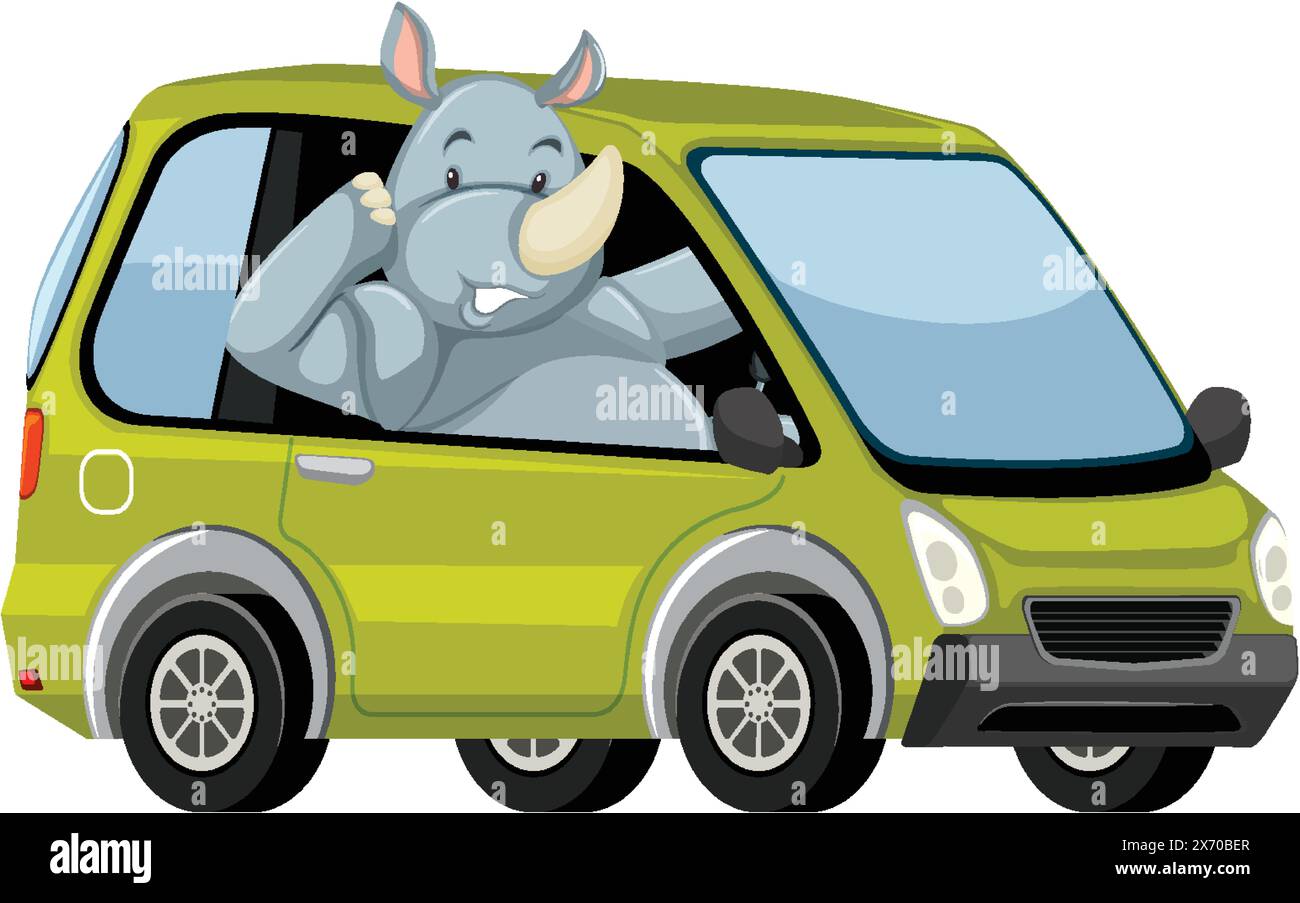 Driving small car on Stock Vector Images - Alamy