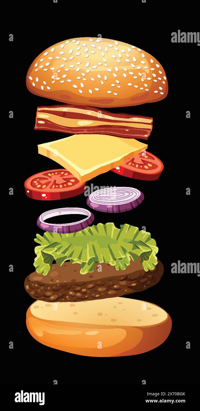 Deconstructed sandwich Stock Vector Images - Alamy