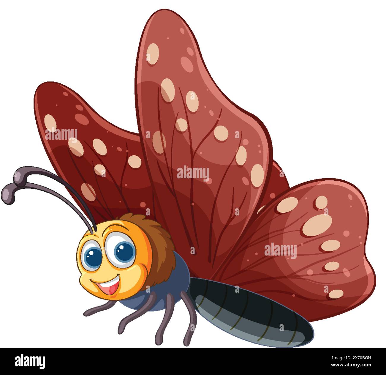 Colorful, friendly butterfly with a big smile Stock Vector Image & Art ...