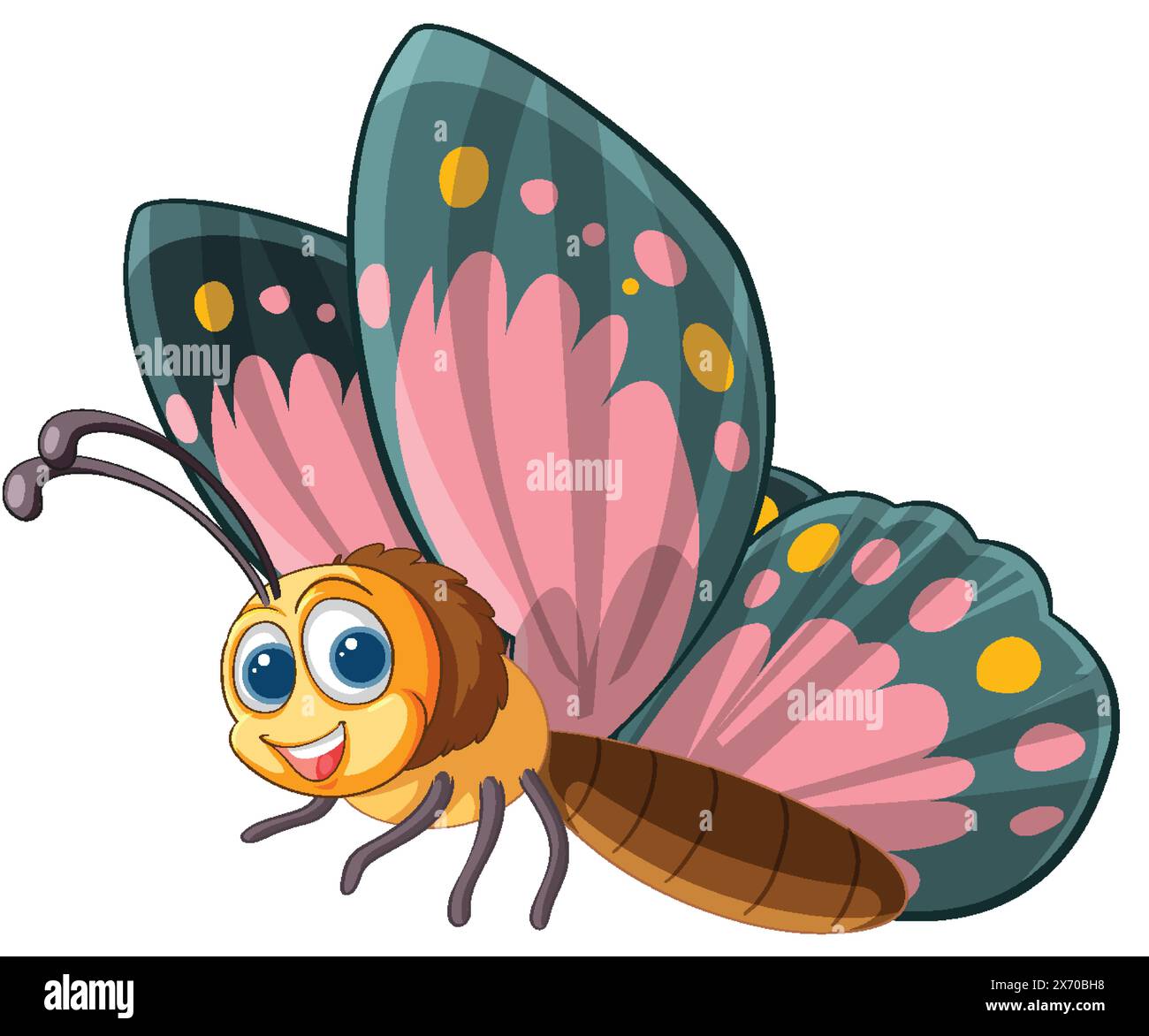Colorful, happy butterfly with a friendly face Stock Vector Image & Art ...