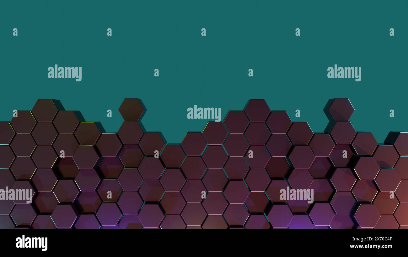 3d rendering of an abstract hexagonal background. Polished Polygonal ...