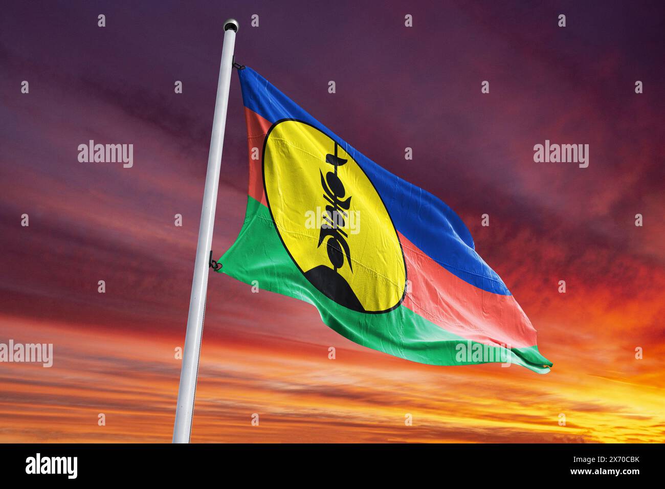 The flag of the Kanak and Socialist National Liberation Front political ...