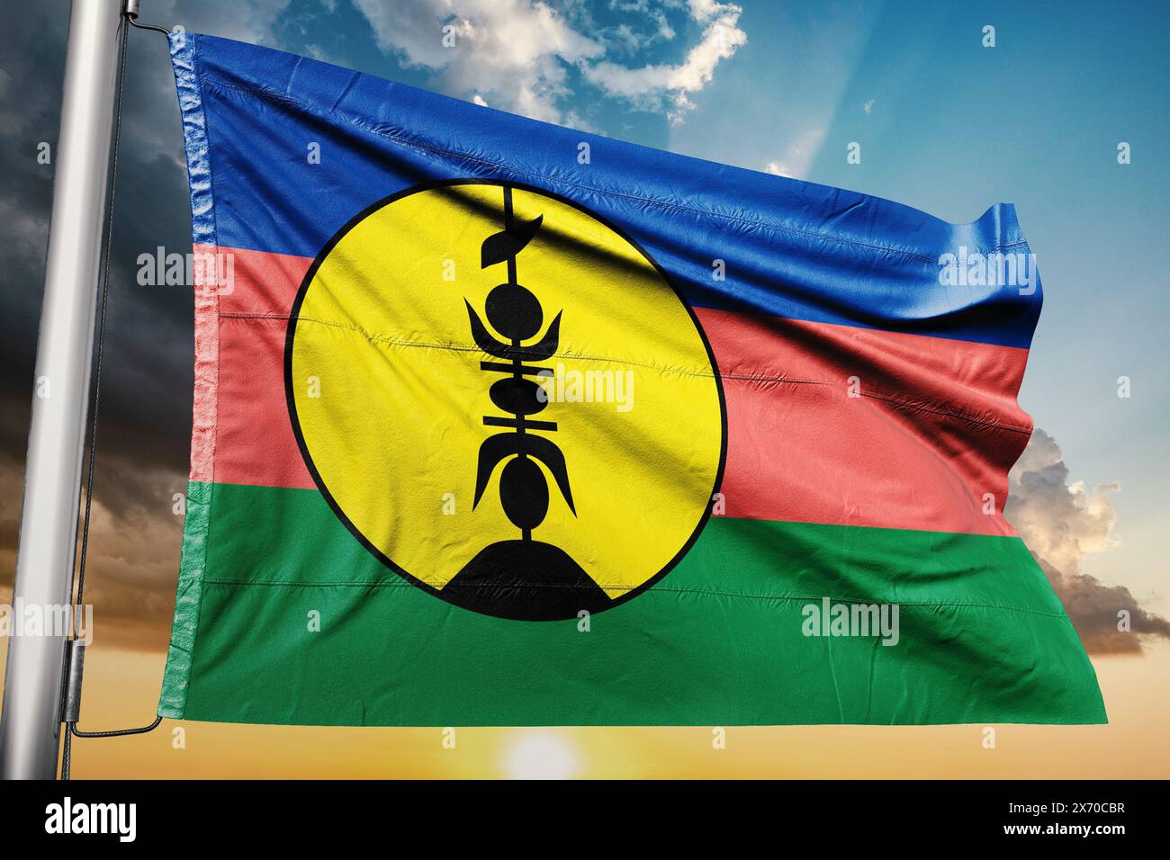 The flag of the Kanak and Socialist National Liberation Front political ...