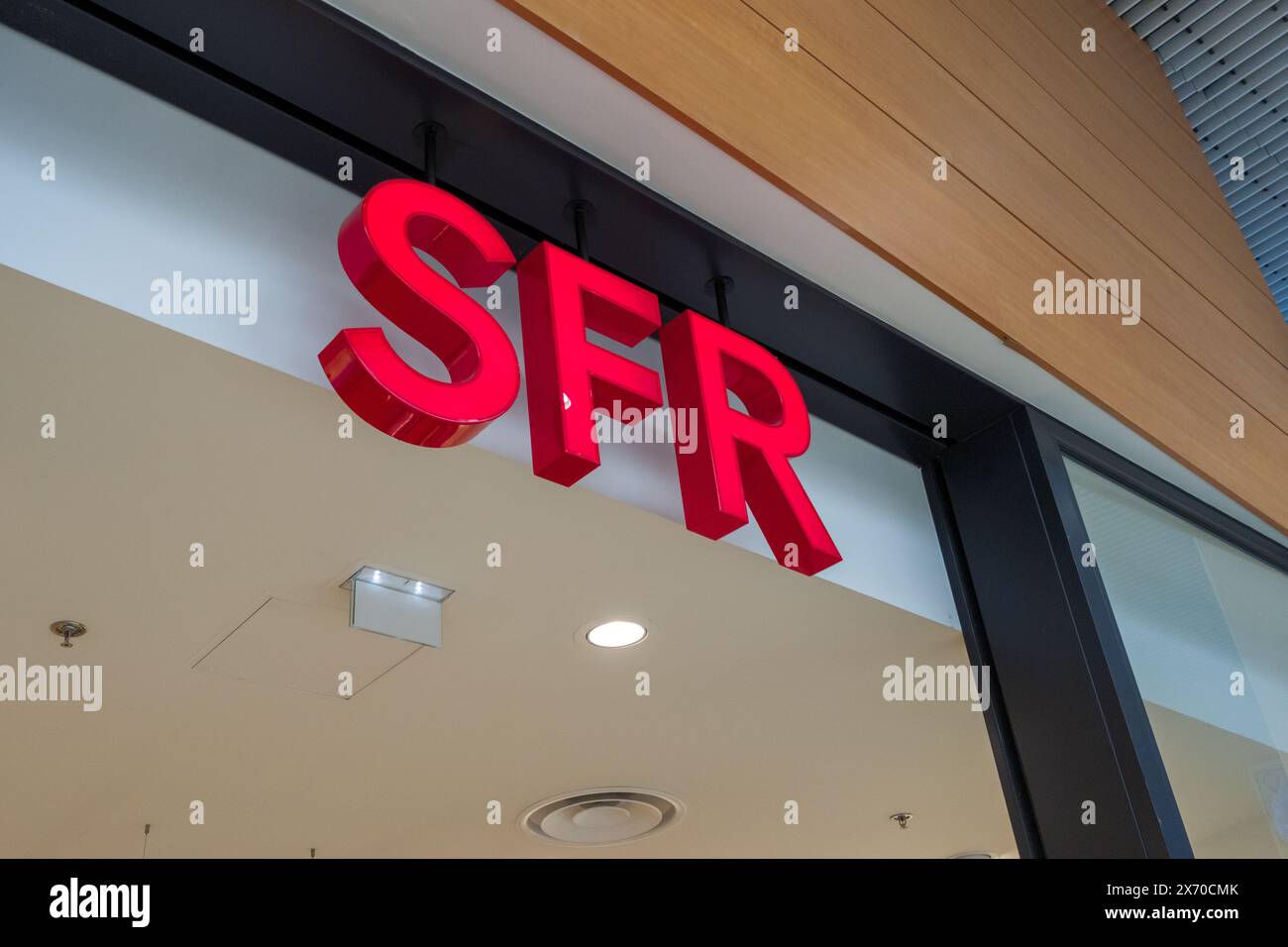 Bordeaux , France - 05 12 2024 : sfr text logo brand and sign text ...