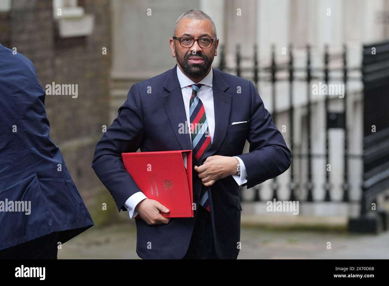File photo of Home Secretary James Cleverly arriving in Downing Street ...