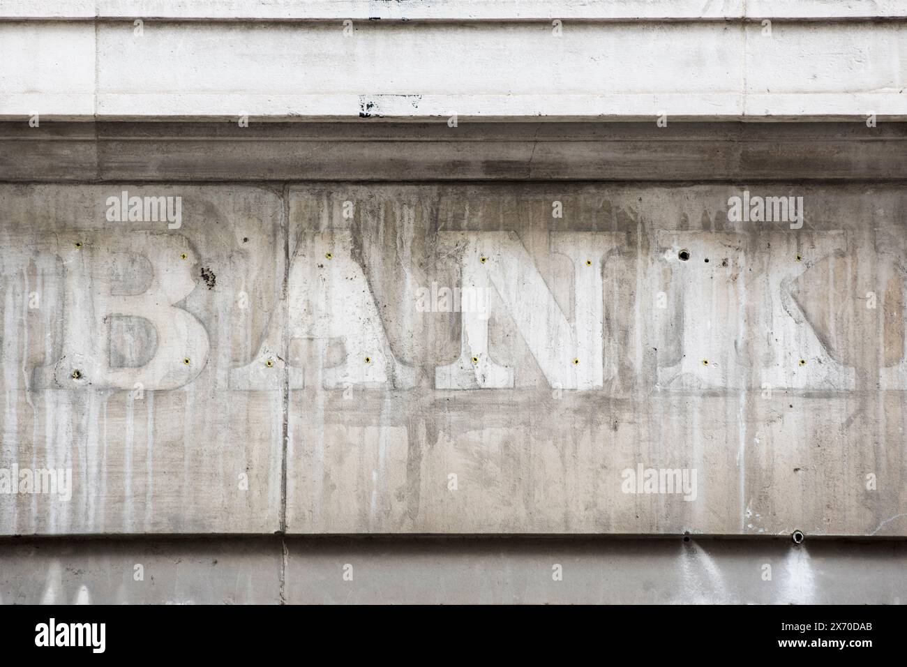 File photo dated 18/11/16 of faded signage on a closed bank in the City ...