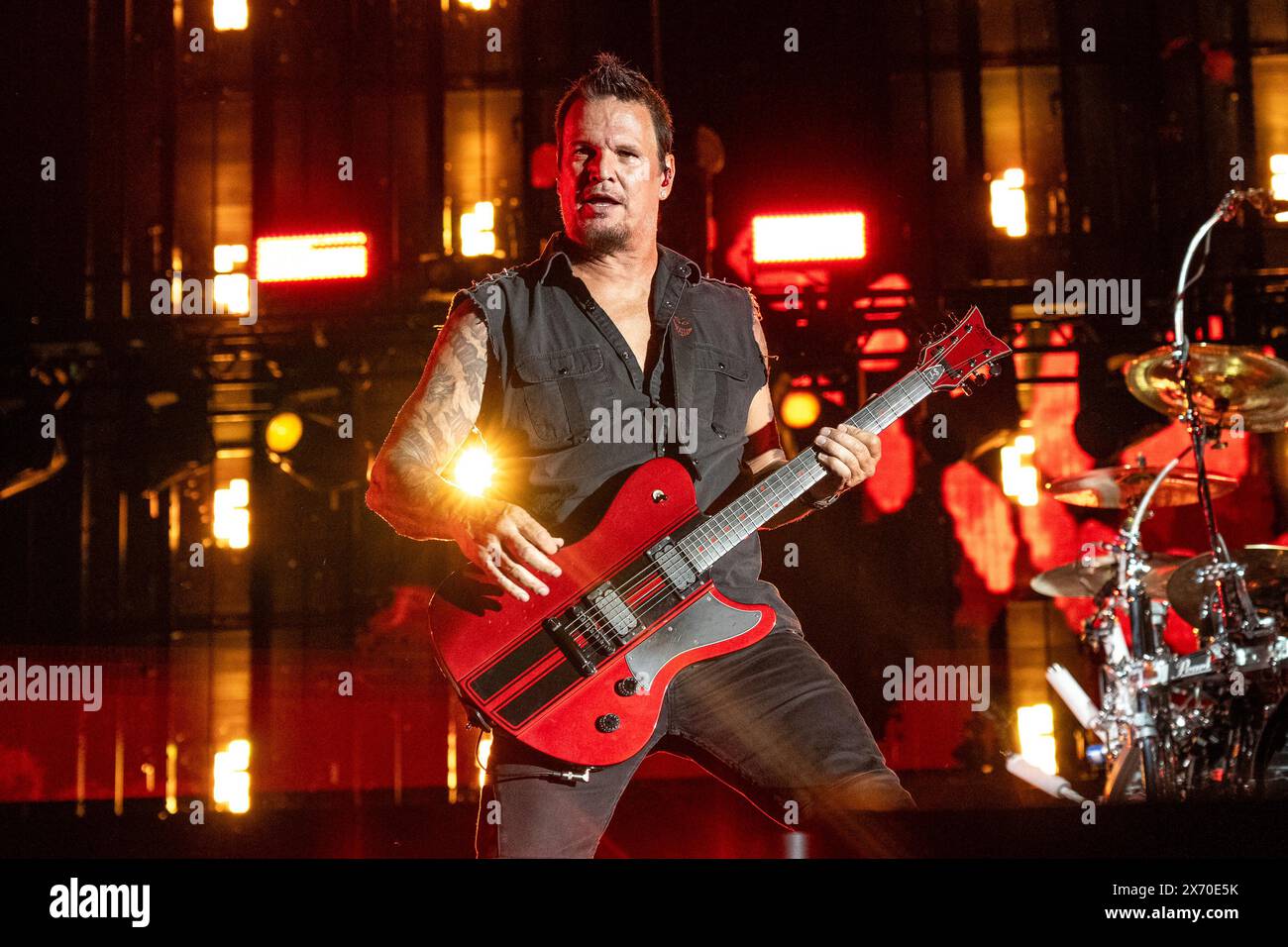Dan Donegan of Disturbed performs during Sonic Temple Art and Music ...