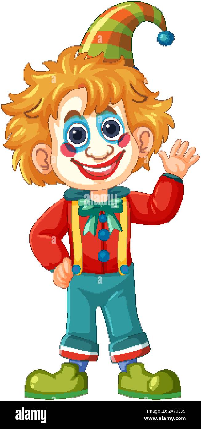 Colorful clown waving with a big smile Stock Vector Image & Art - Alamy
