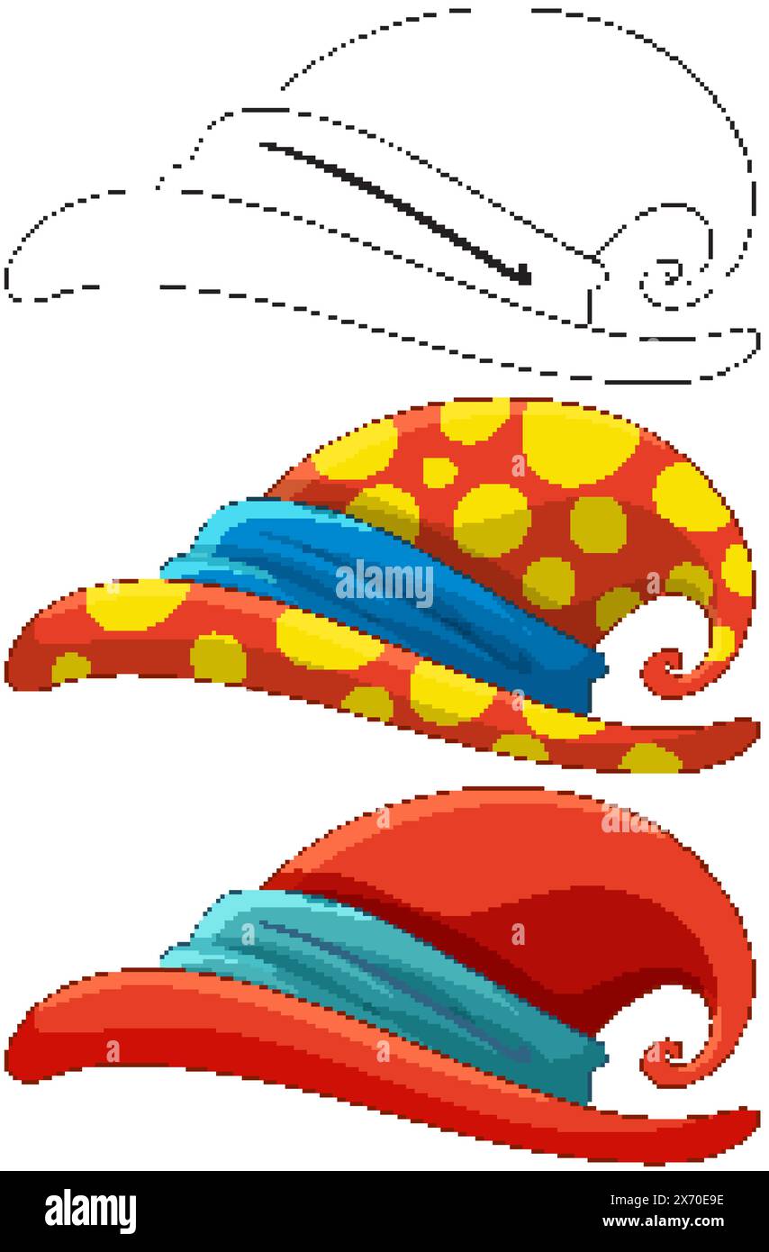 Three whimsical clown hats in different styles Stock Vector Image & Art ...