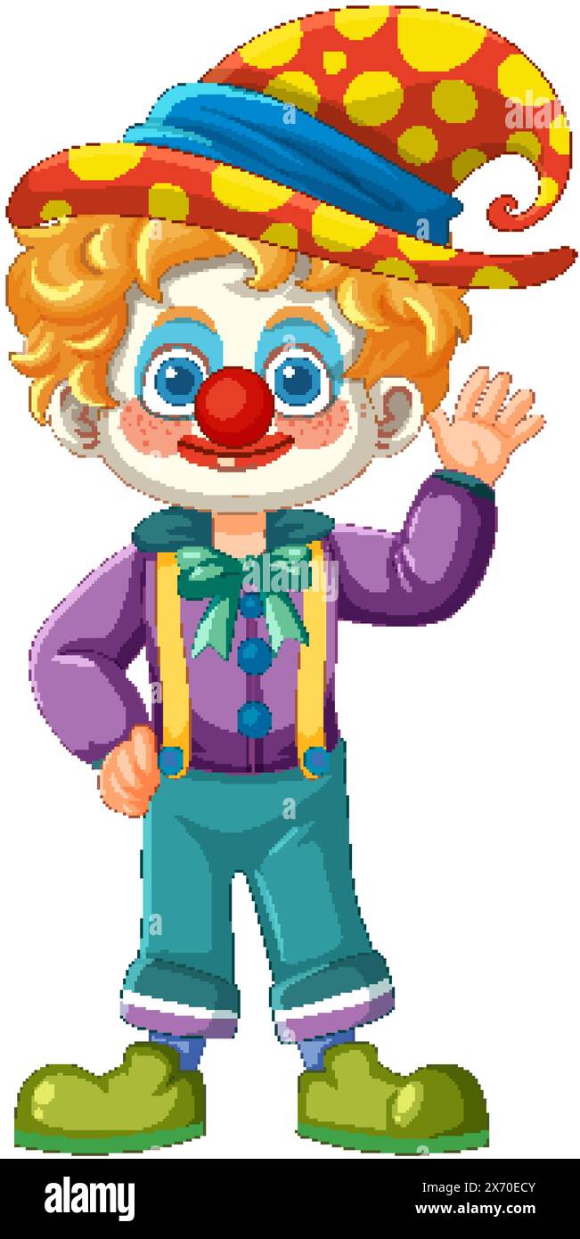 Cheerful clown waving with a big smile Stock Vector Image & Art - Alamy