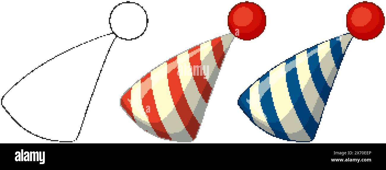 Three clown hats in different stages Stock Vector Image & Art - Alamy