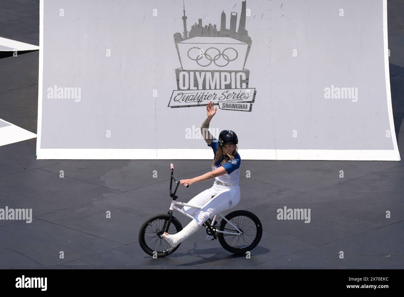 United States' Angie Marino with a cast on her leg makes an appearance ...