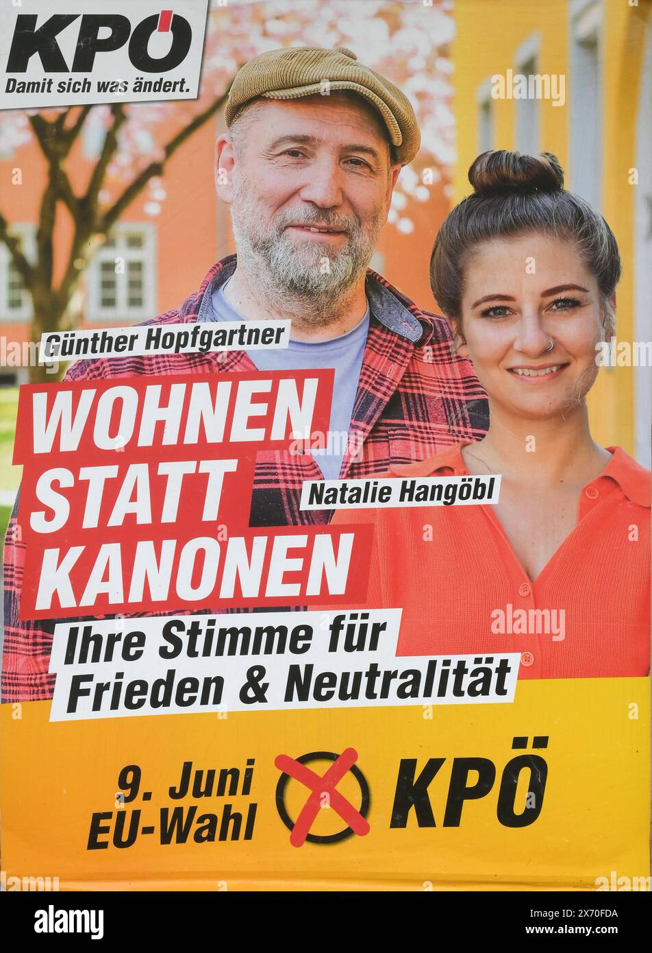 Plakate österreichischer, politischer Parteien zur EU-Wahl am 9.Juni ...