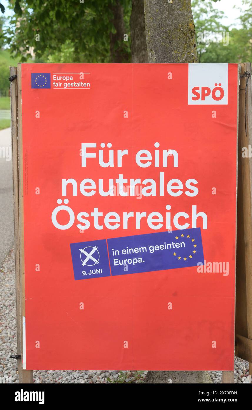 Plakate österreichischer, politischer Parteien zur EU-Wahl am 9.Juni ...