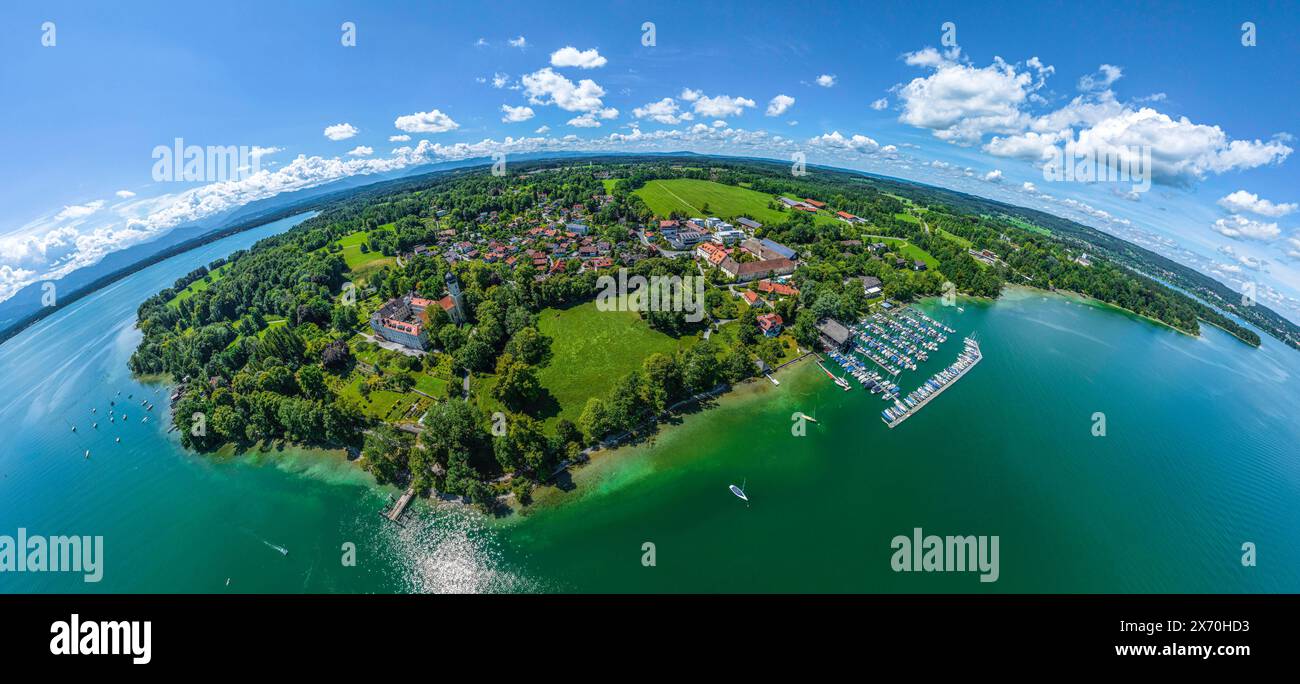 Die Gemeinde Bernried am Starnberger See im Luftbild Ausblick auf ...
