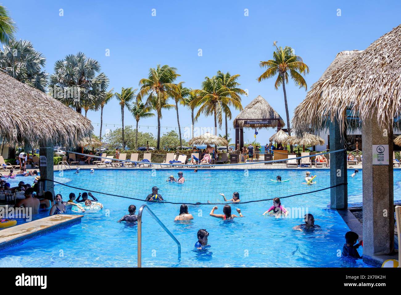 Hotel guests swimming inside the pool in Guanacaste, Costa Rica Stock ...