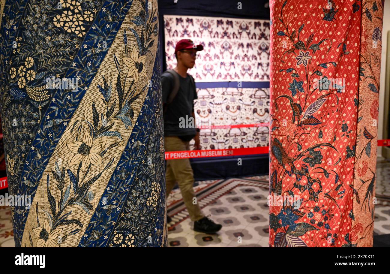 Jakarta, Indonesia. 16th May, 2024. A man visits the Jakarta Textile ...