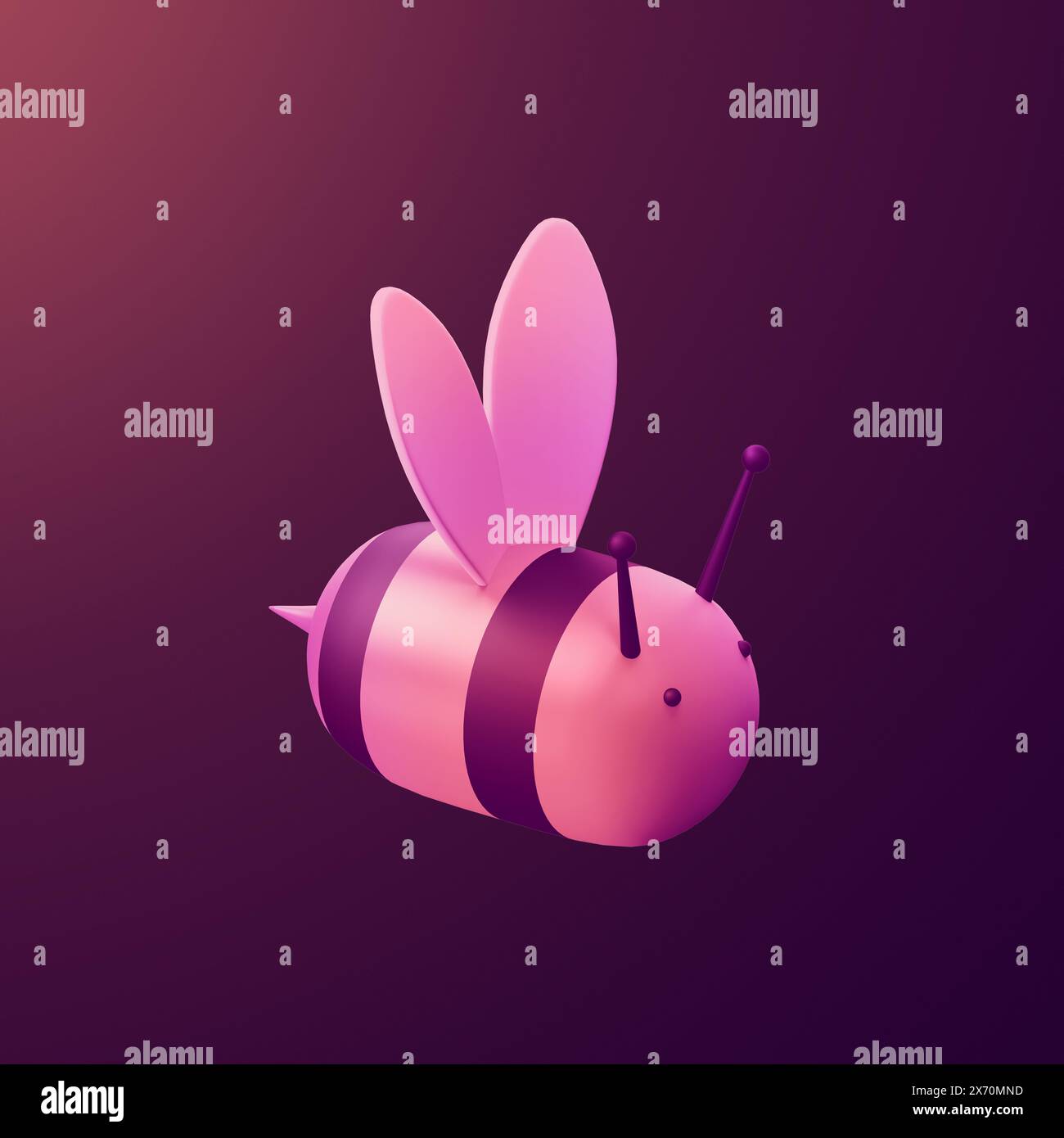 Stylized 3d icon object - bee, Not gen Ai Stock Photo - Alamy