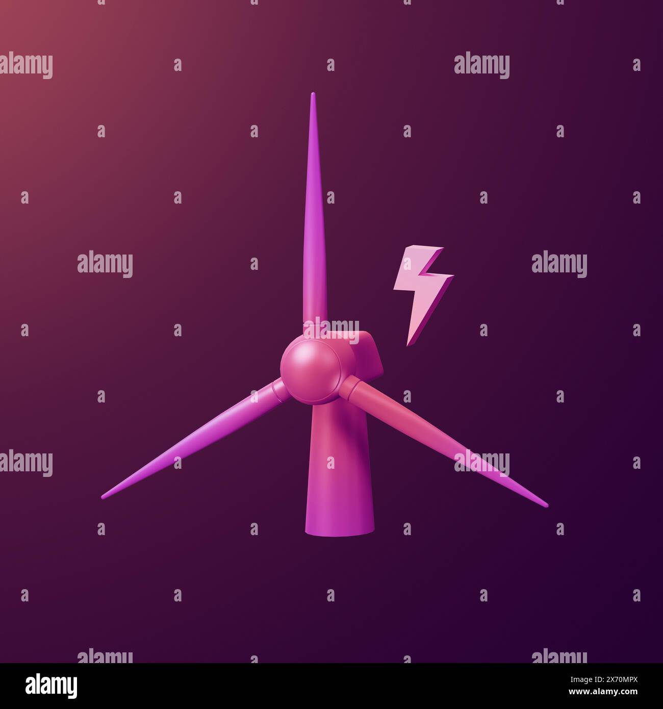 Stylized modern 3d icon object - windmill, Not gen Ai Stock Photo - Alamy