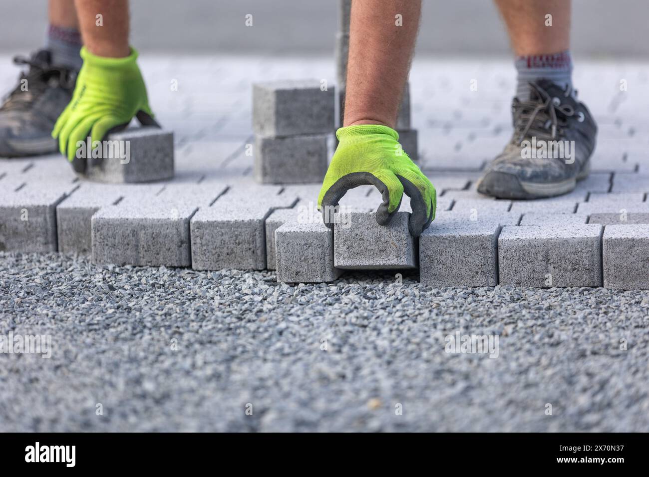 Interlocking brick pavement urban hi-res stock photography and images - Alamy