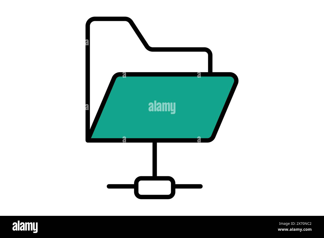 shared folder icon. icon related to information technology. flat line ...