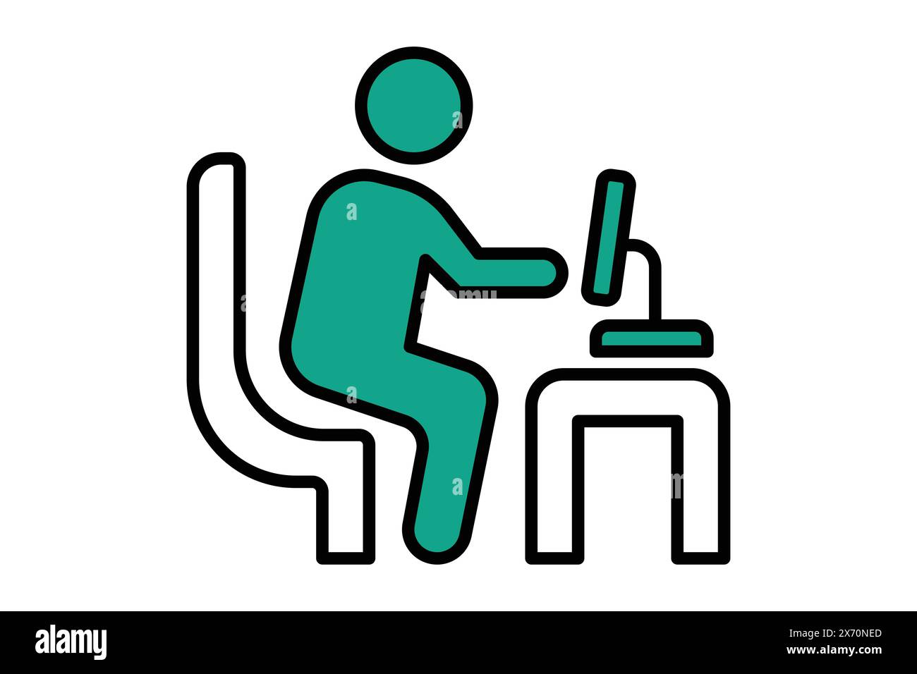 IT manager icon. person in front of a computer. icon related to ...