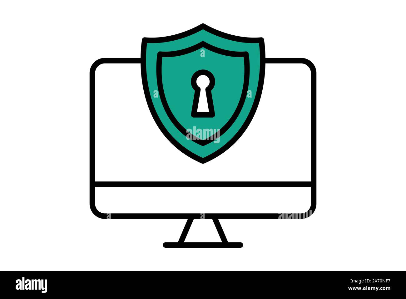 computer security icon. computer with antivirus. icon related to ...