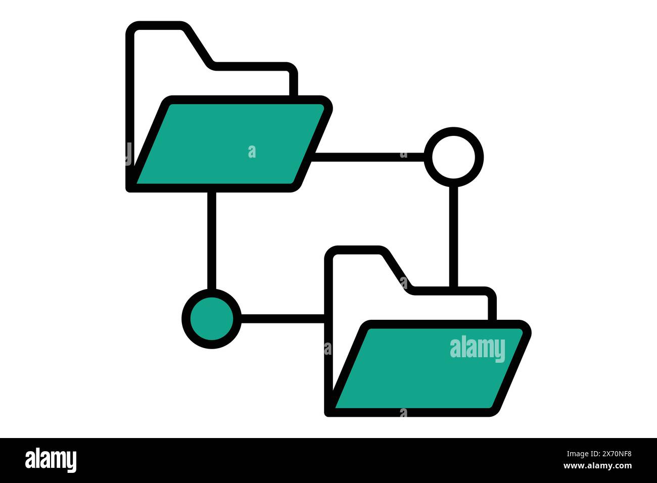 network folder icon. icon related to information technology. flat line ...