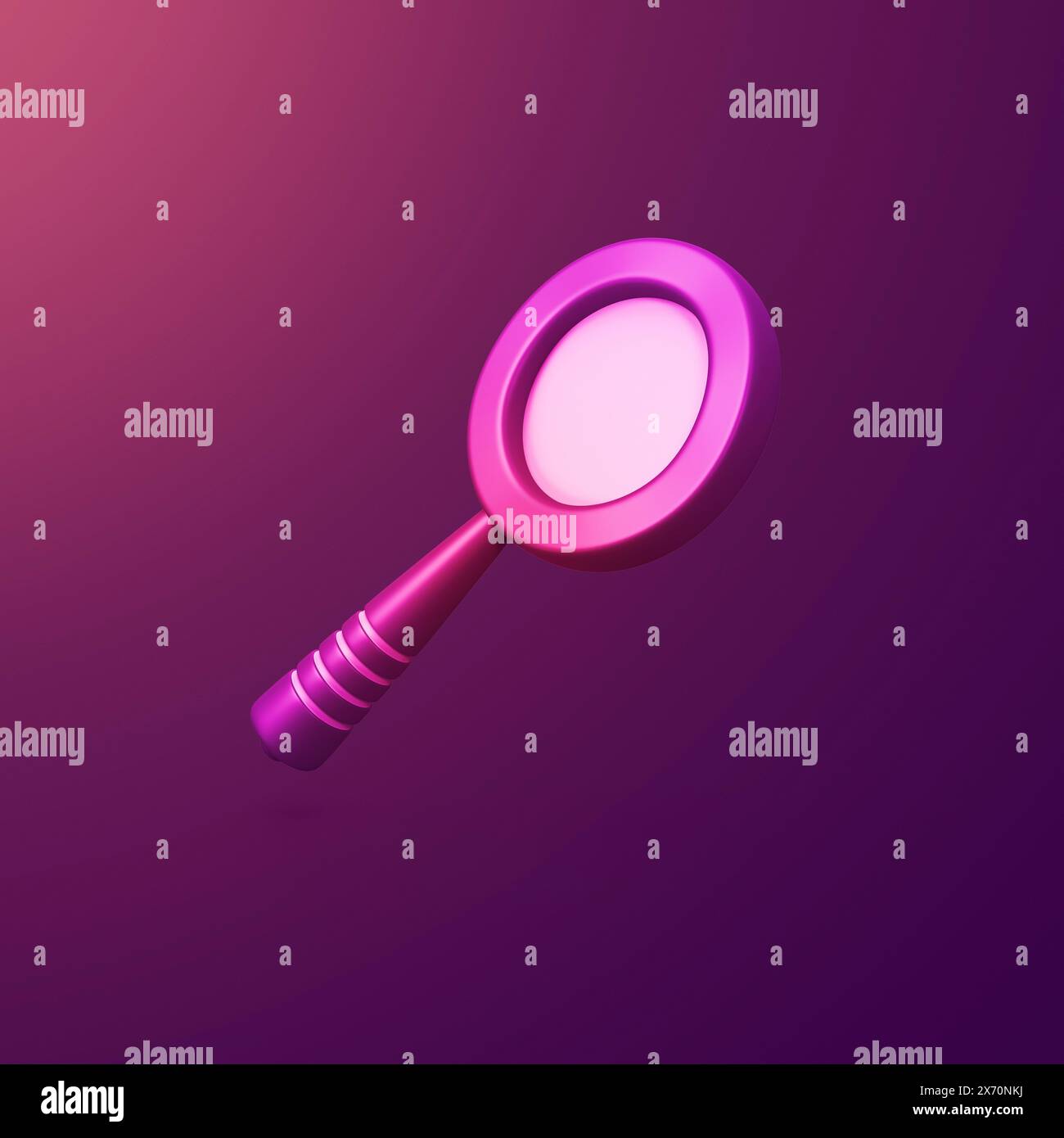 Magnifying glass - stylized 3d CGI icon object Stock Photo - Alamy