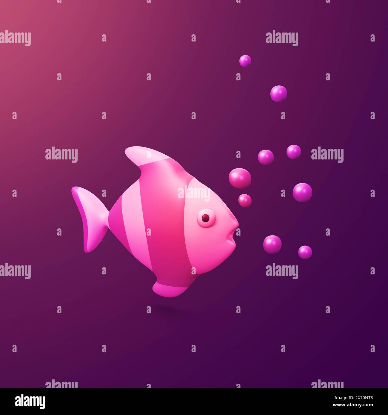 Fish - stylized 3d CGI icon object, Not gen Ai Stock Photo - Alamy