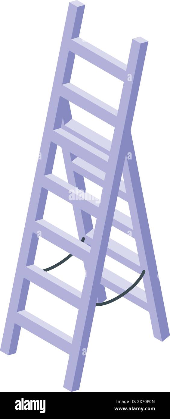 3d digital illustration of a purple isometric ladder isolated on a ...
