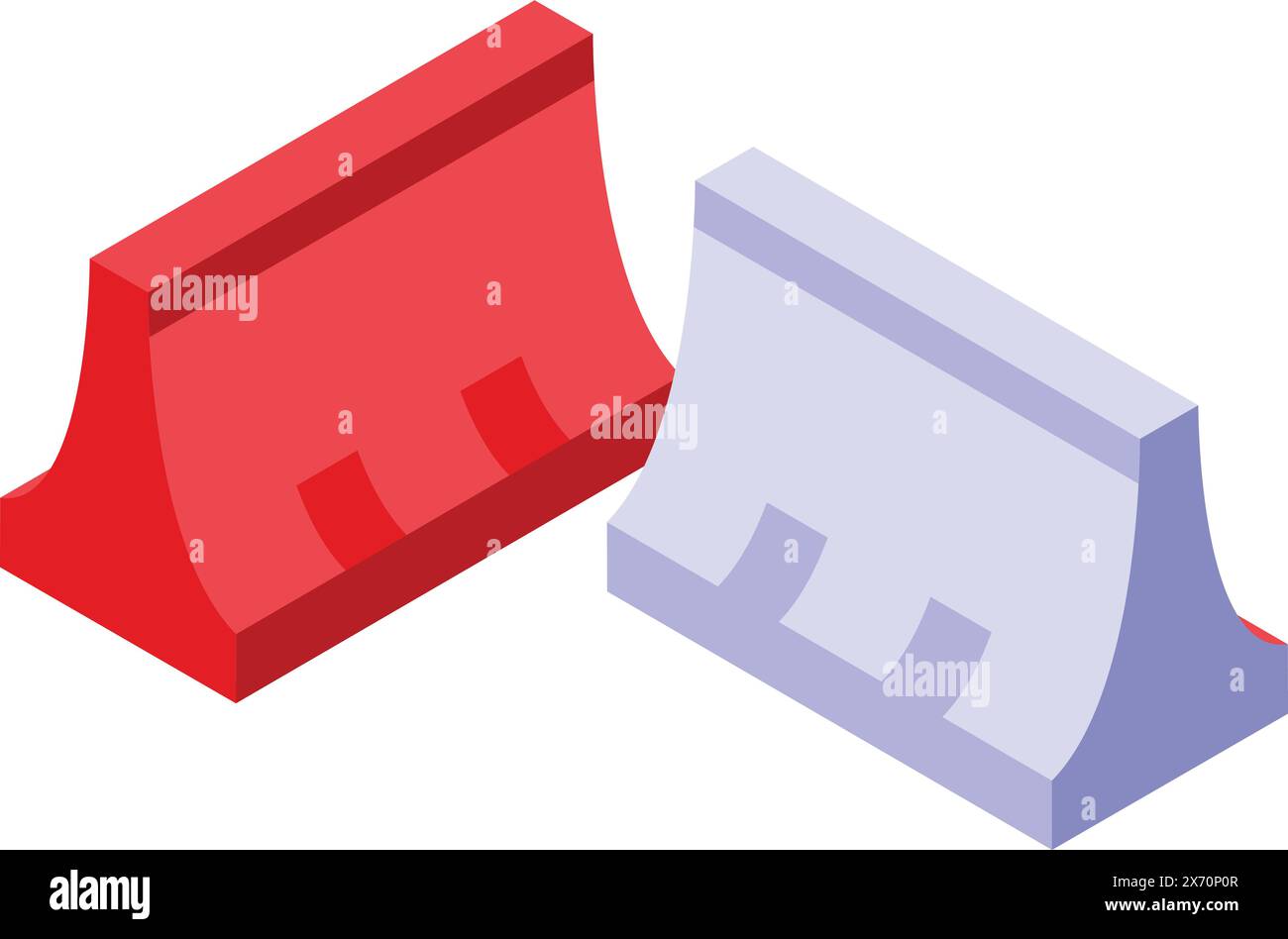 Illustration of isometric 3d plastic toy bricks in red and blue ...