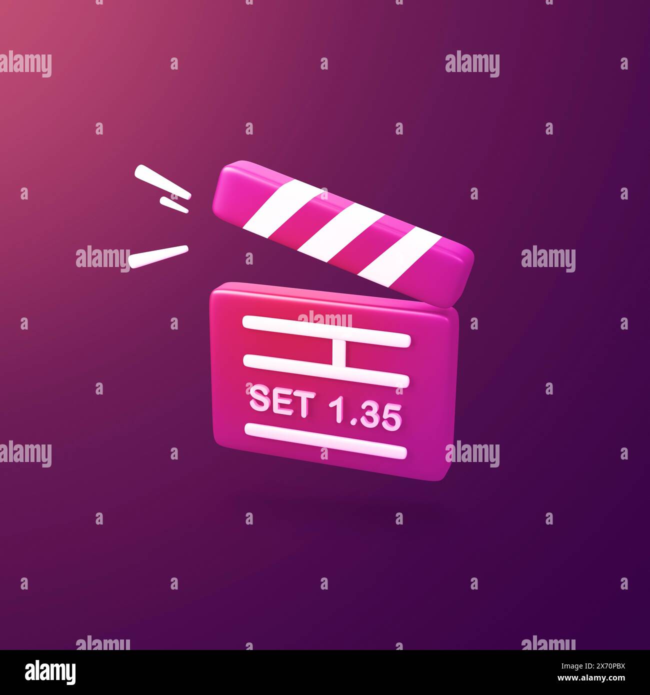 Movie cut - stylized 3d CGI icon object, Not gen Ai Stock Photo - Alamy