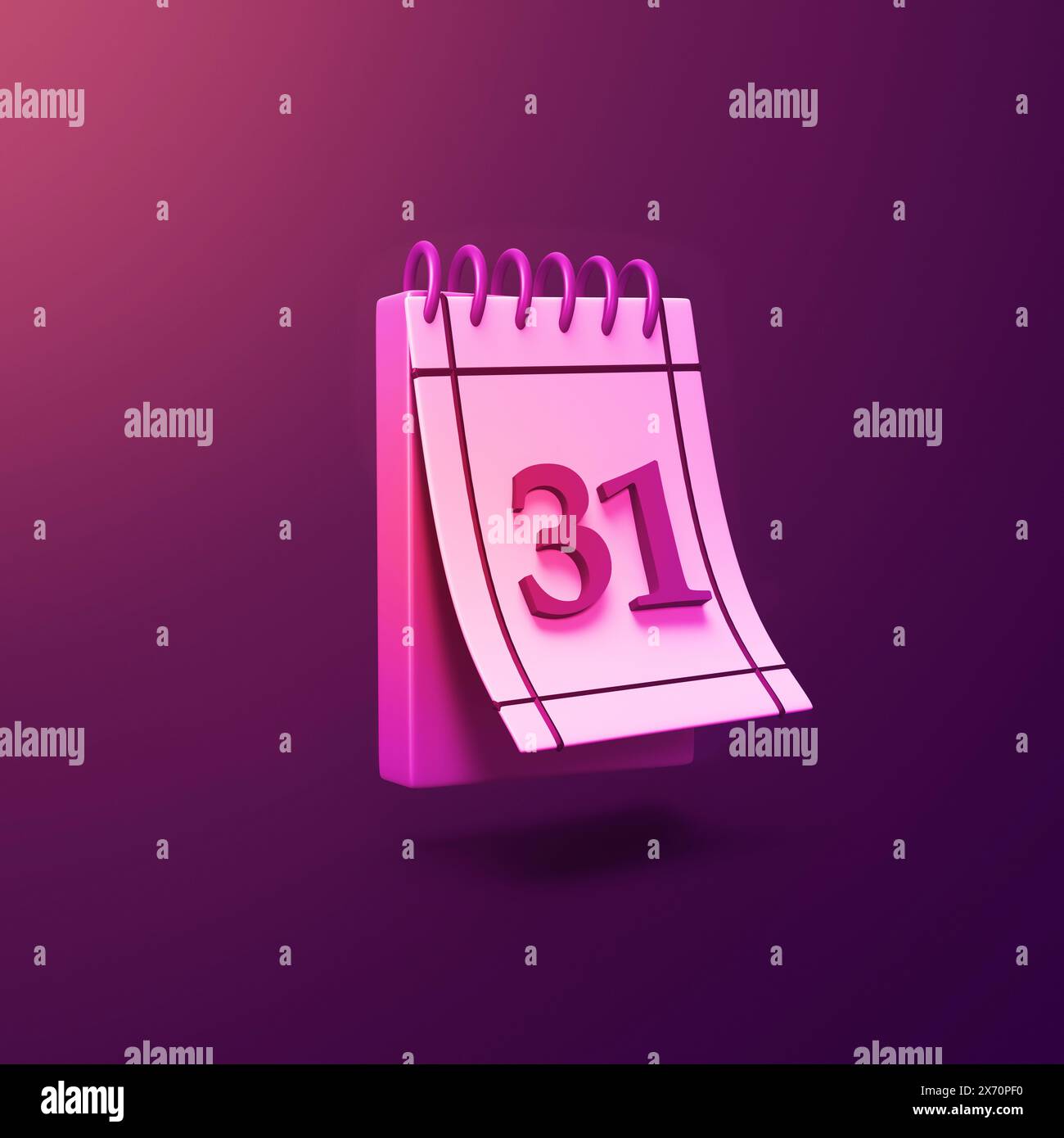 Calendar - stylized 3d CGI icon object, Not gen Ai Stock Photo - Alamy